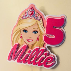Personalised Barbie Cake Topper - Etsy