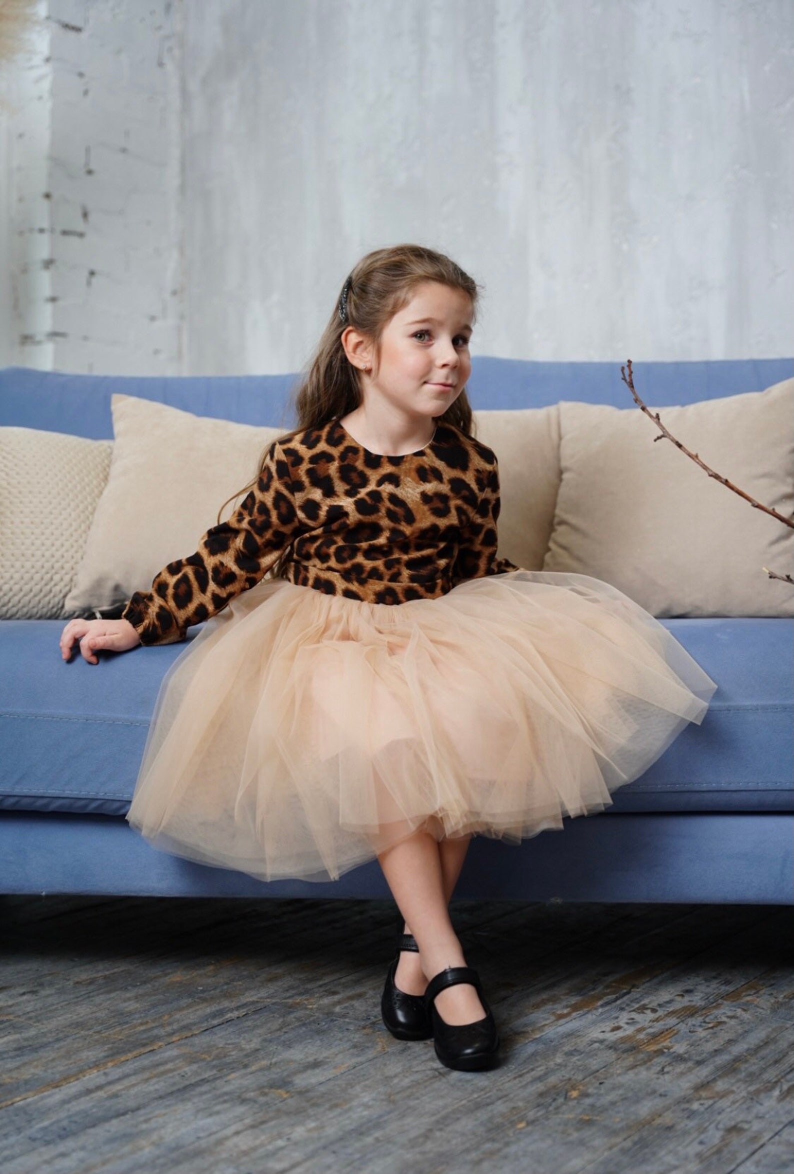 Beige Dress for Little Girl Special Occasion Outfit With - Etsy