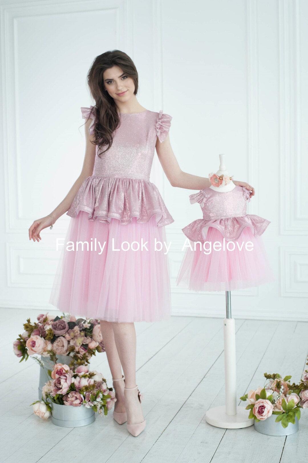 Maching Outfits Mother and Daughter Pink Sparkling Birthday Party - Etsy