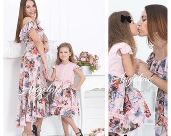 Matching Sundress Mommy and Me Outfits Mother Daughter Floral Maxi ...