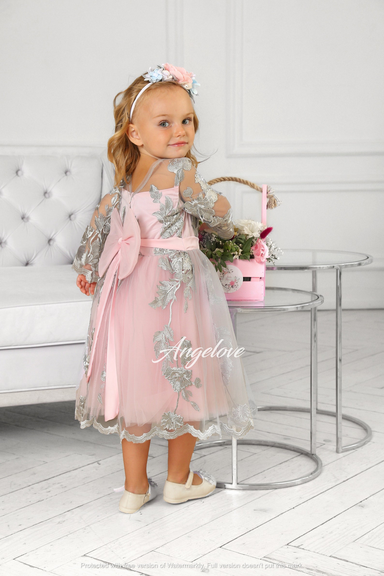 1st birthday girl dress Elegant dress with long sleeves | Etsy