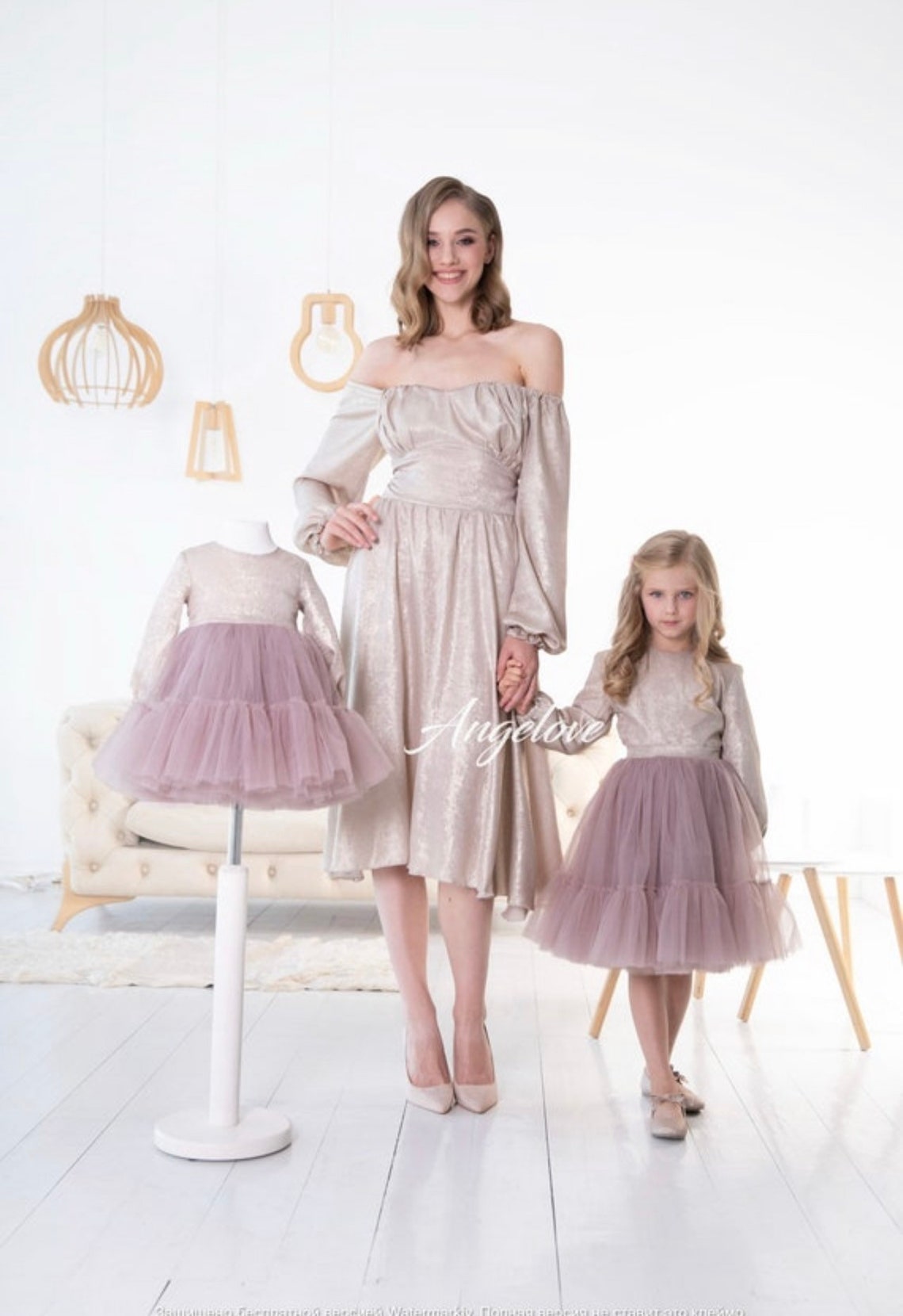 Beige Dress for Little Girl Special Occasion Outfit With - Etsy