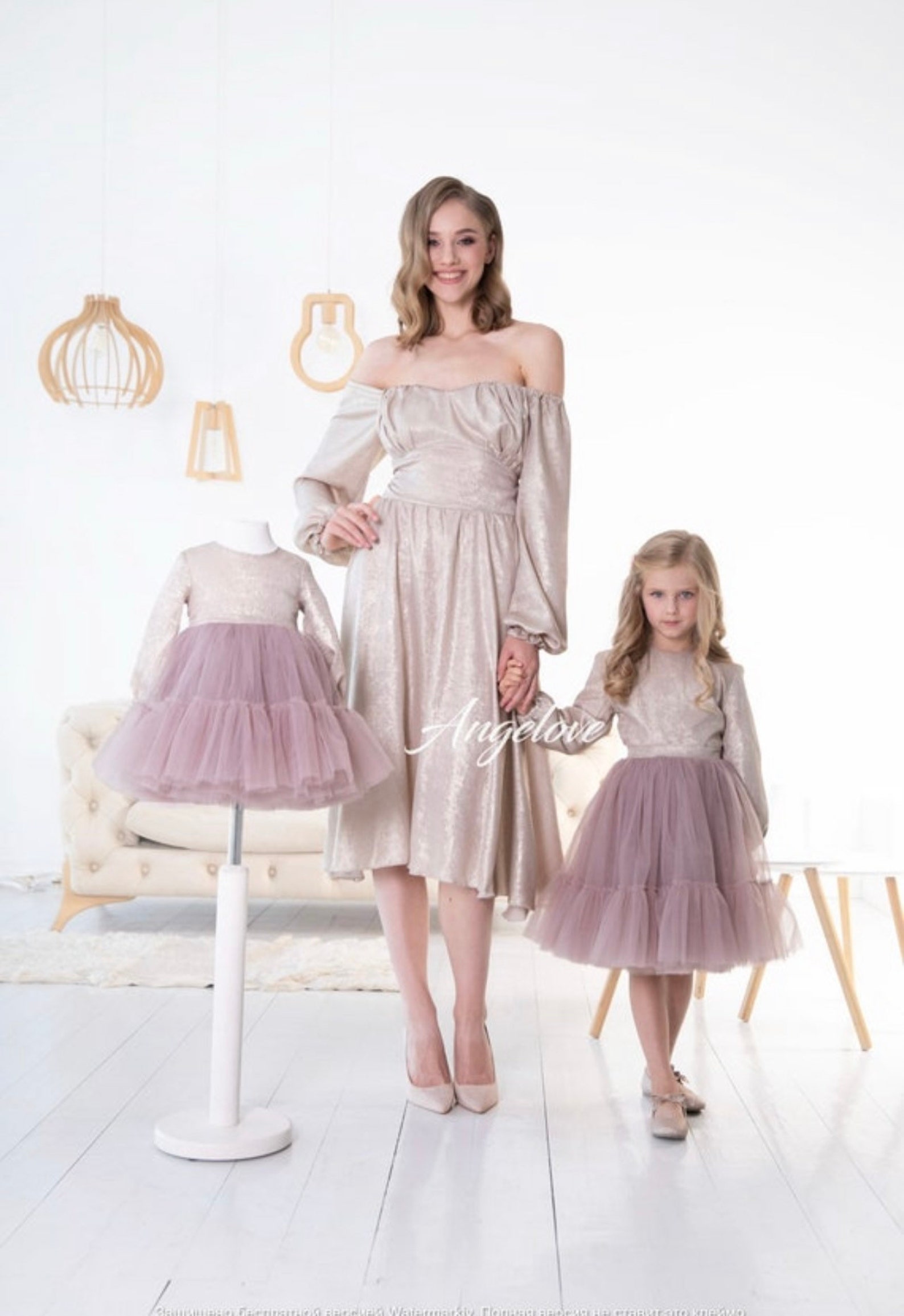 Beige Dress for Little Girl Special Occasion Outfit With - Etsy