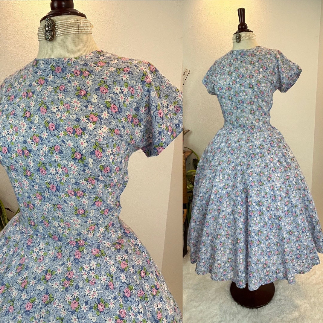 1950s Dress / 50s Dress / 1950s Fit and Flare Dress / 1950s Fashion ...
