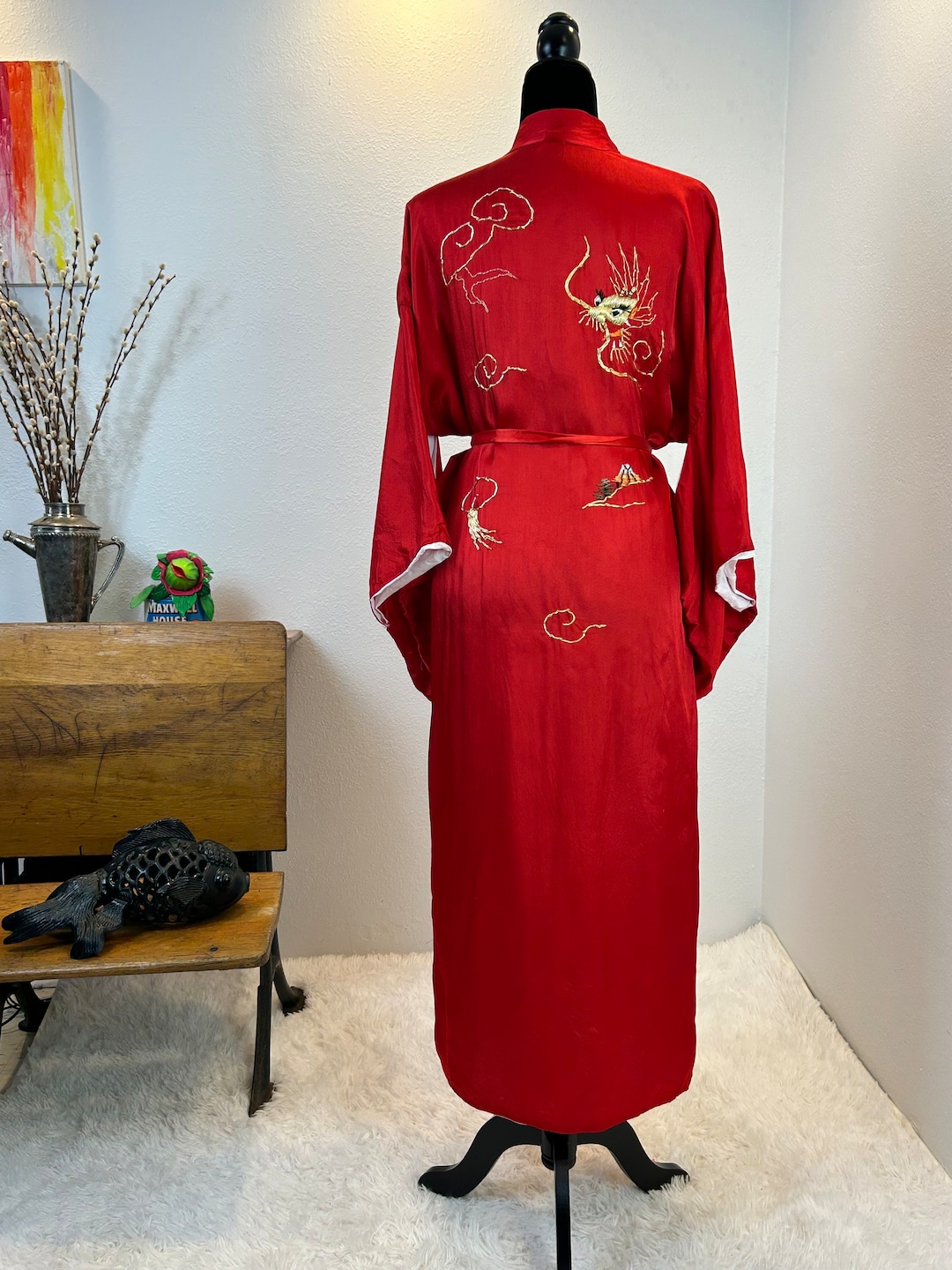 1950s Robe / 50s Japanese Dragon Robe / Vintage Dragon Robe / 1960s ...