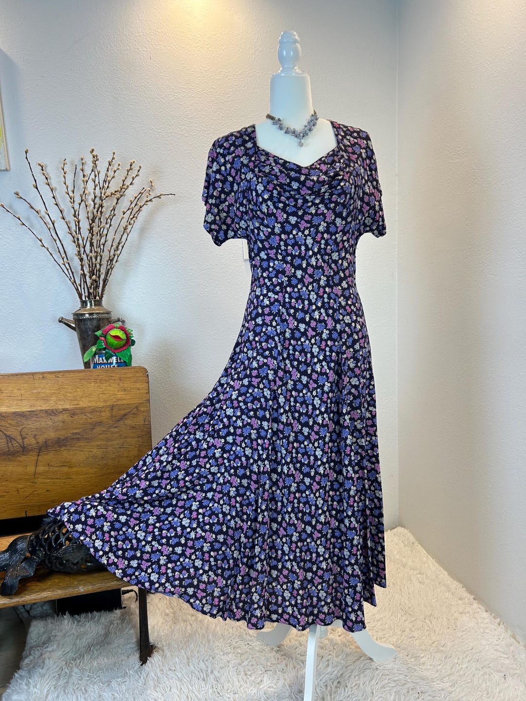 1990 Dress / 1990s Dress / 90s Dress / 1990s Fashion / Vintage Floral ...