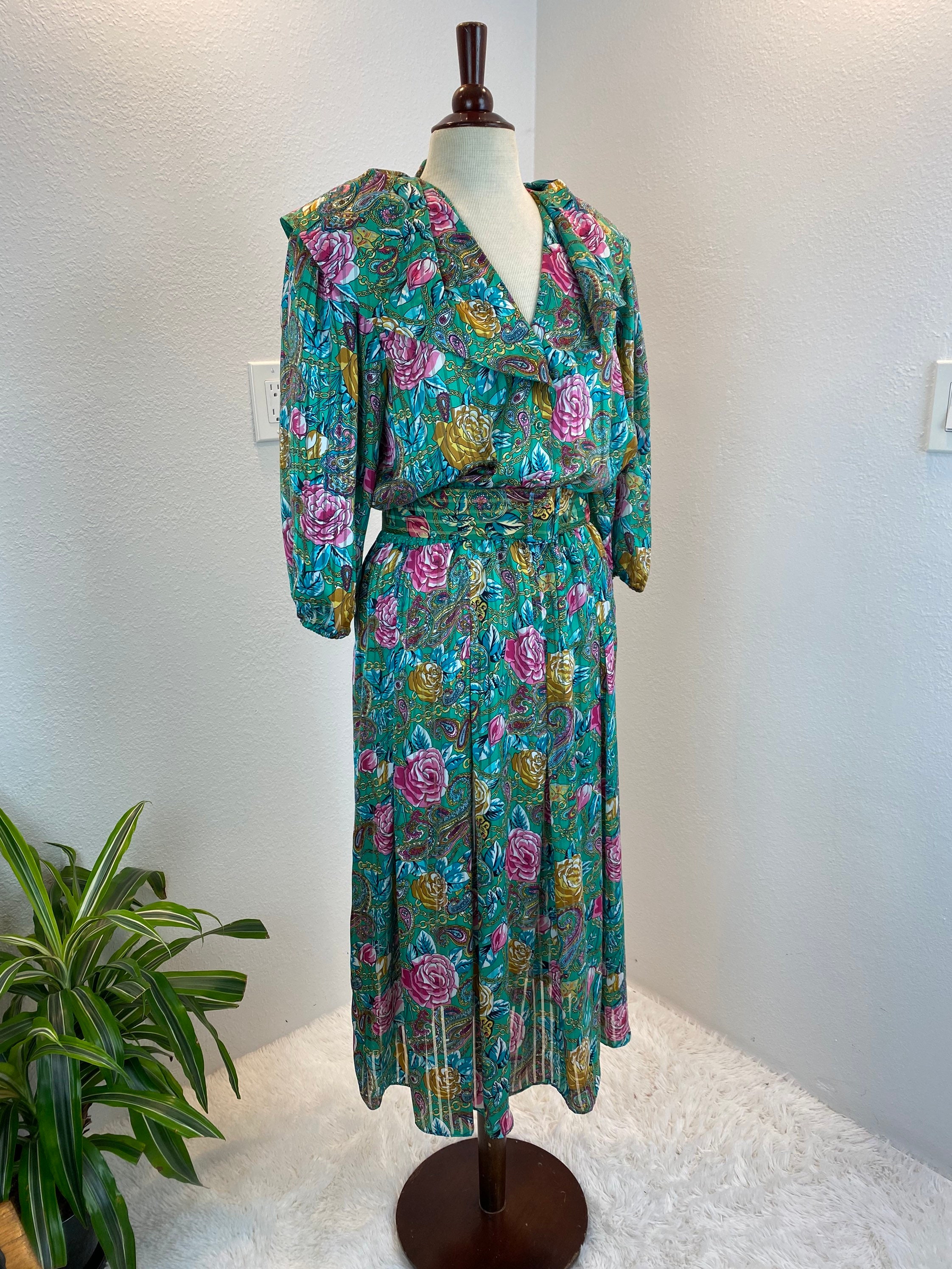 1980s Dress / 80s Dress / 1980s Diane Frey georgettedress | Etsy