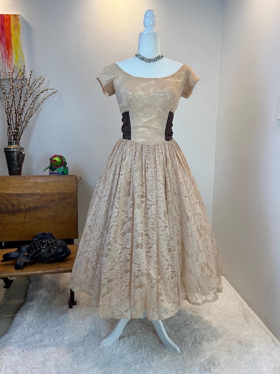 1950s dress / 1950s gown / 1950s prom dress / 50s we… - Gem