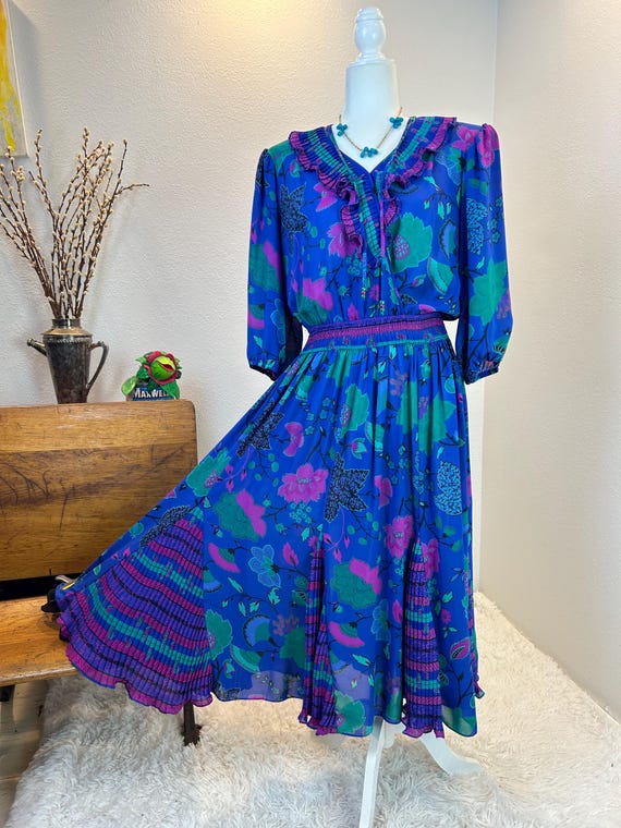 1980s Dress / 80’s Dress / 1980s Diane Frey dress / 1… - Gem