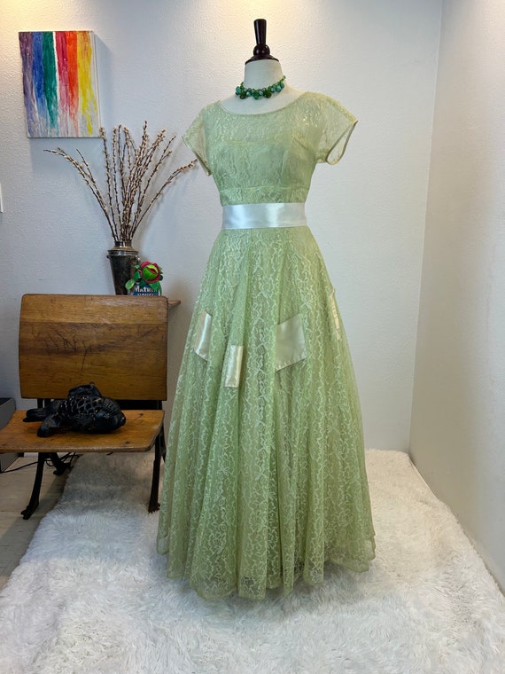1950s Emma Domb dress / 1950s gown / 1950s dress / 50… - Gem