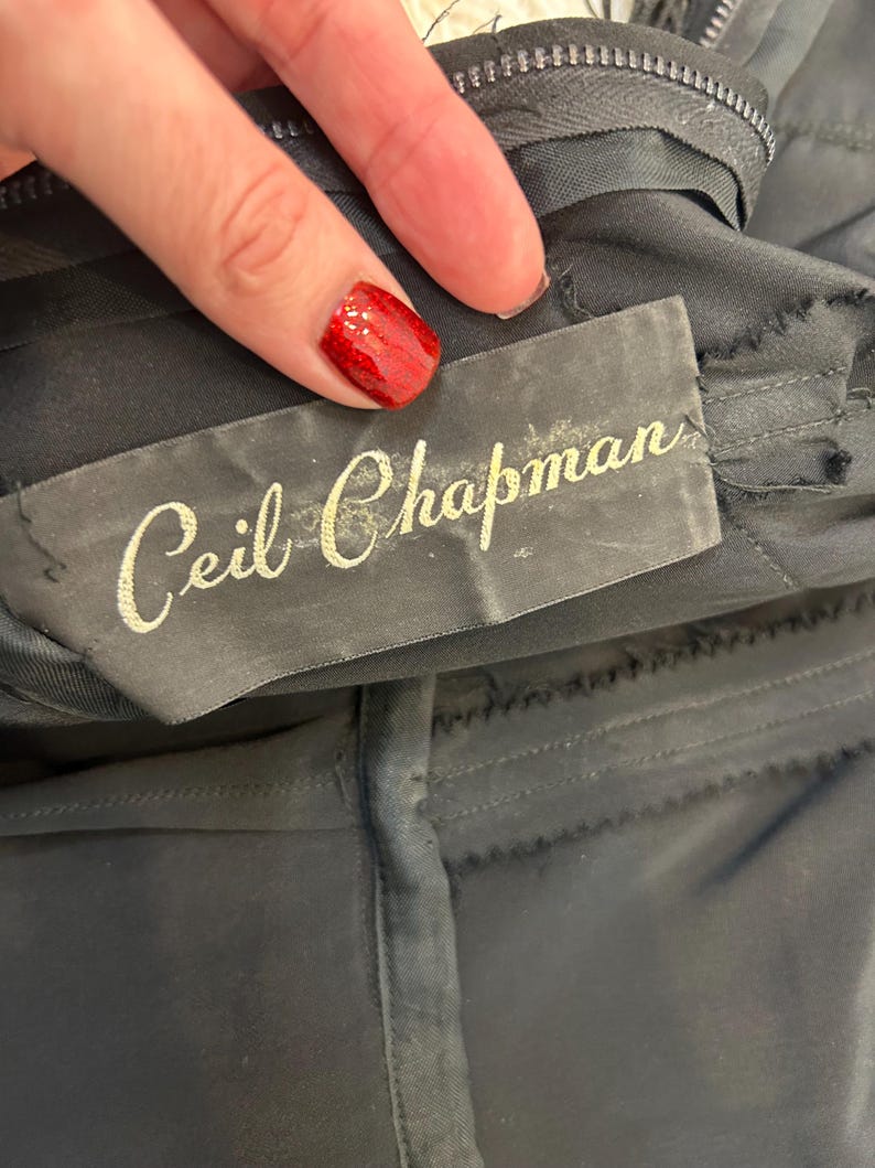 1950s Ceil Chapman Black Fringe Wiggle Dress - Etsy