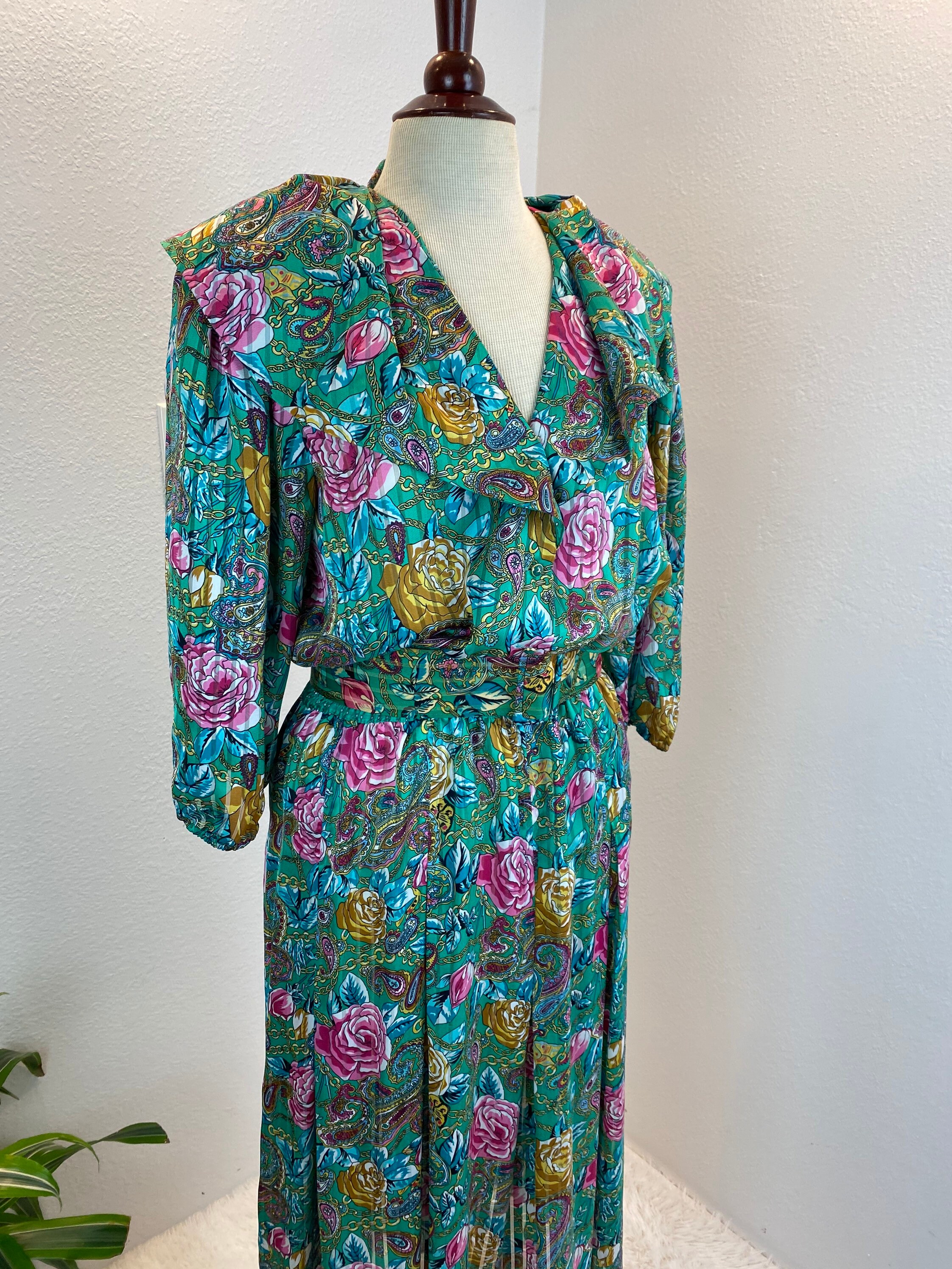 1980s Dress / 80s Dress / 1980s Diane Frey georgettedress | Etsy