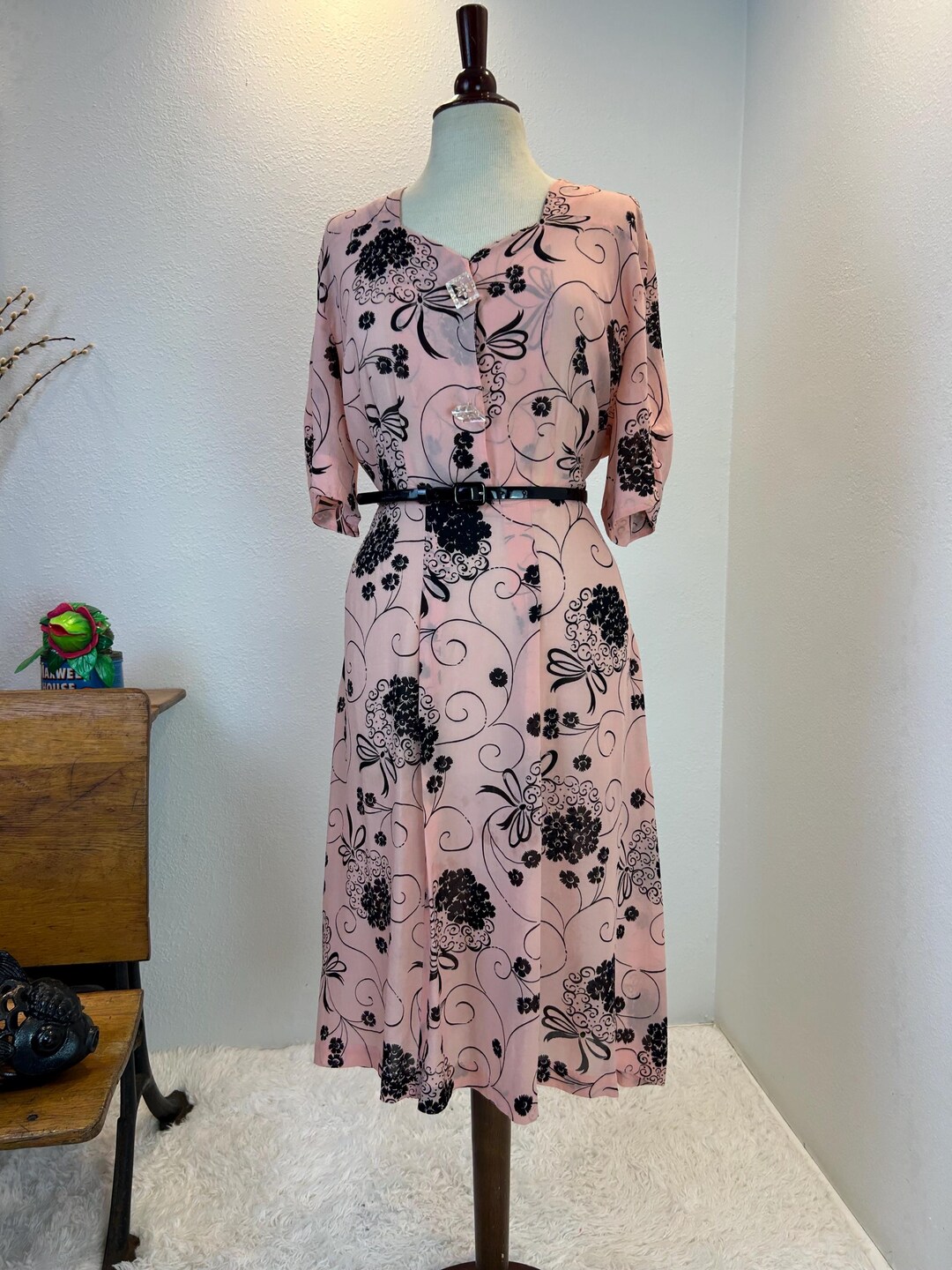 1940s Dress / 40s Dress / 1940s Fashion / 1940s Rayon Dress / 1940s Day ...