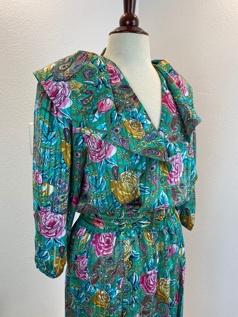 1980s Dress / 80s Dress / 1980s Diane Frey georgettedress | Etsy