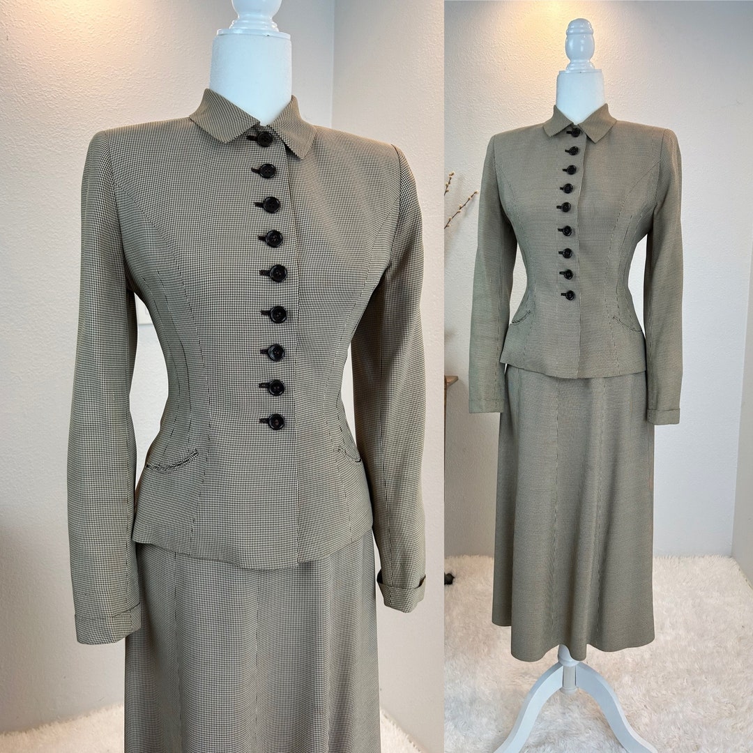 1940 Suit / 40s Suit / 1940s Weathervane Suit by Handmacher / 1940s ...