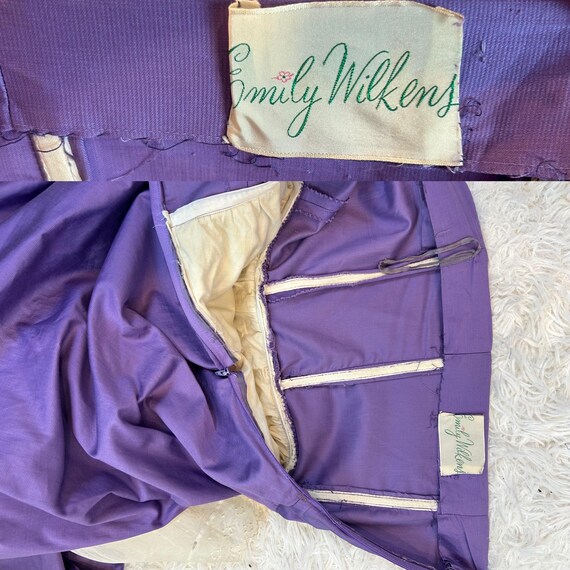 Vintage 1950s Emily Wilkens Strapless Purple Party Dr… - Gem