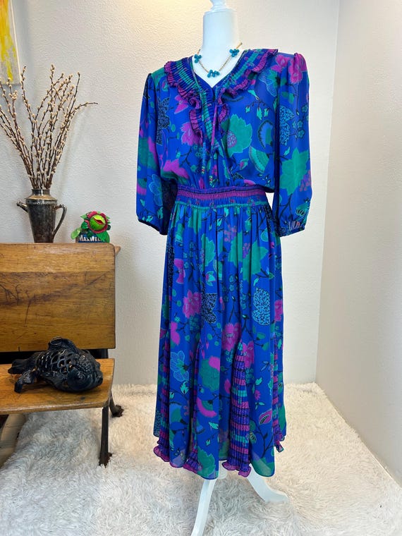 1980s Dress / 80’s Dress / 1980s Diane Frey dress / 1… - Gem