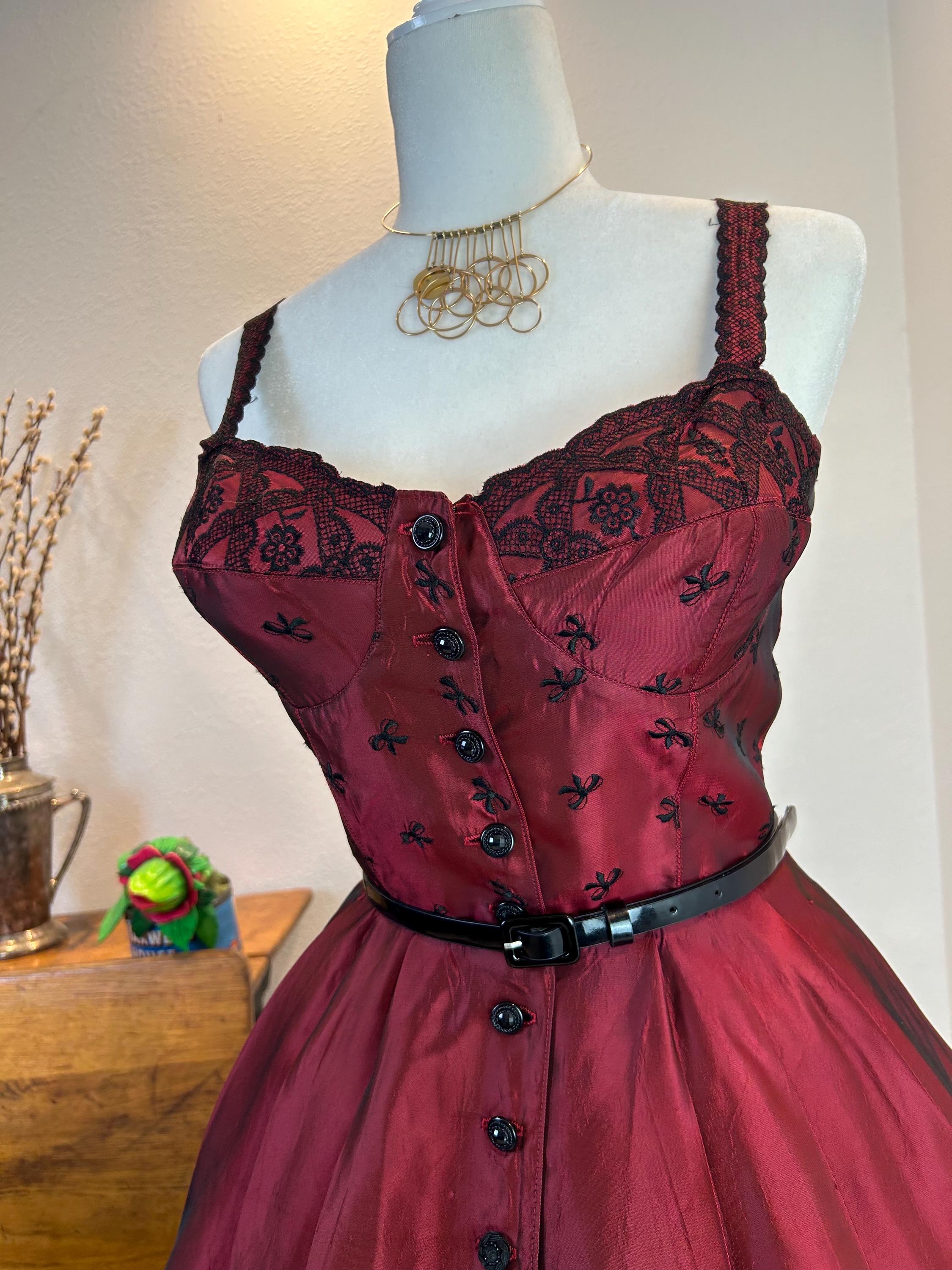 1980s Karen Alexander Cranberry Prom Dress, Fit & Flare, Size 12 - Etsy