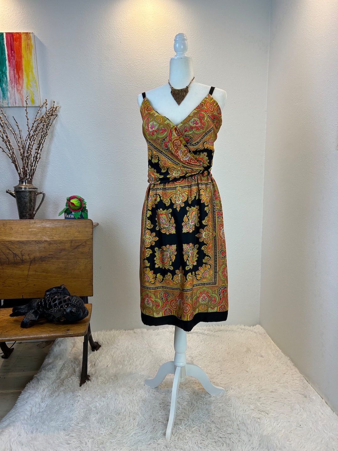 1960s Bob Bugnand Dress / 1960s Dress / Vintage Scarf Dress / 60s Dress ...