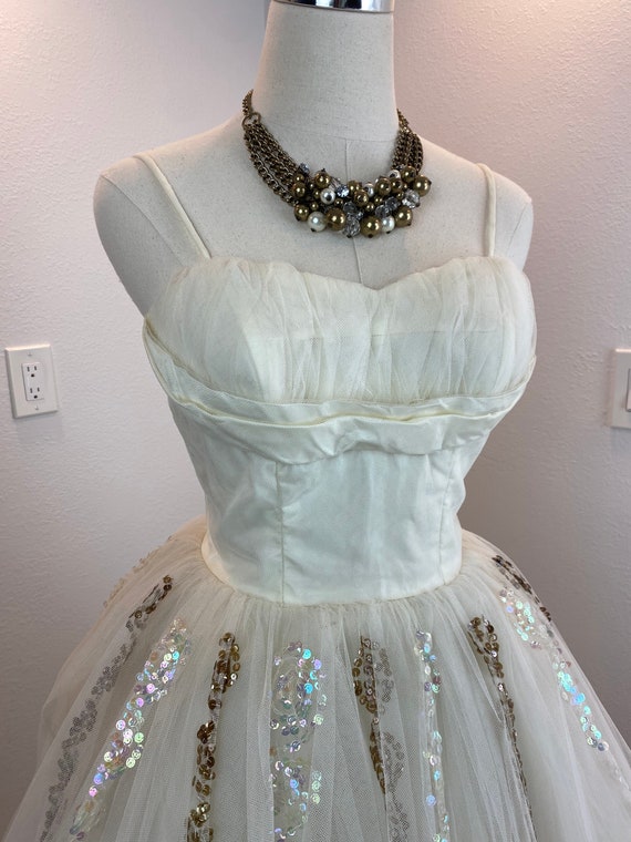 1950s dress / 1950s gown / 1950s prom dress / 50s pa… - Gem