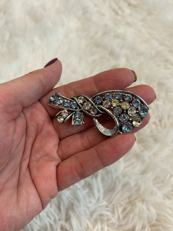 Mid century Brooch / 1950s rhinestone brooch / 50s b… - Gem