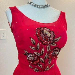 1950s Dress / 1950s Chiffon Dress / 50s Dress / 1950s Fashion / Vintage ...