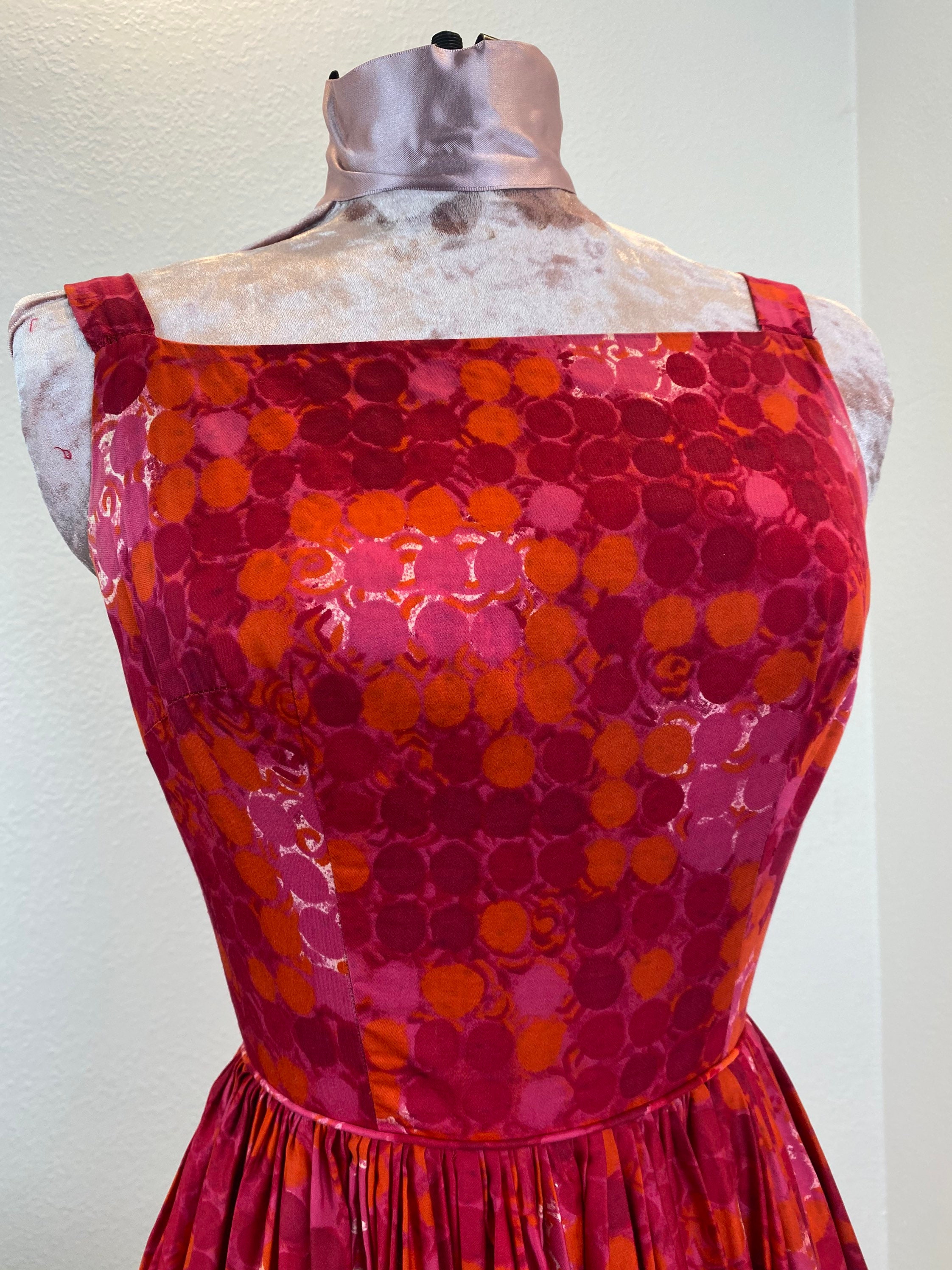 1950s Dress / 1950s Candy Jones Watercolor Dress / 50s Dress | Etsy