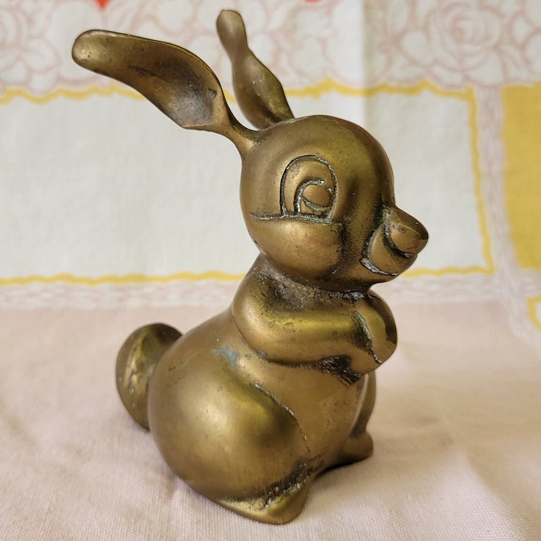 Vintage Adorable Solid Brass Bunny 1960's - Etsy