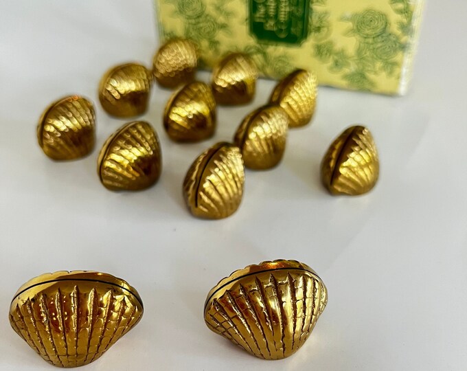 Vintage Bombay Company Solid Brass Shell Place Card Holders-set of 12 ...