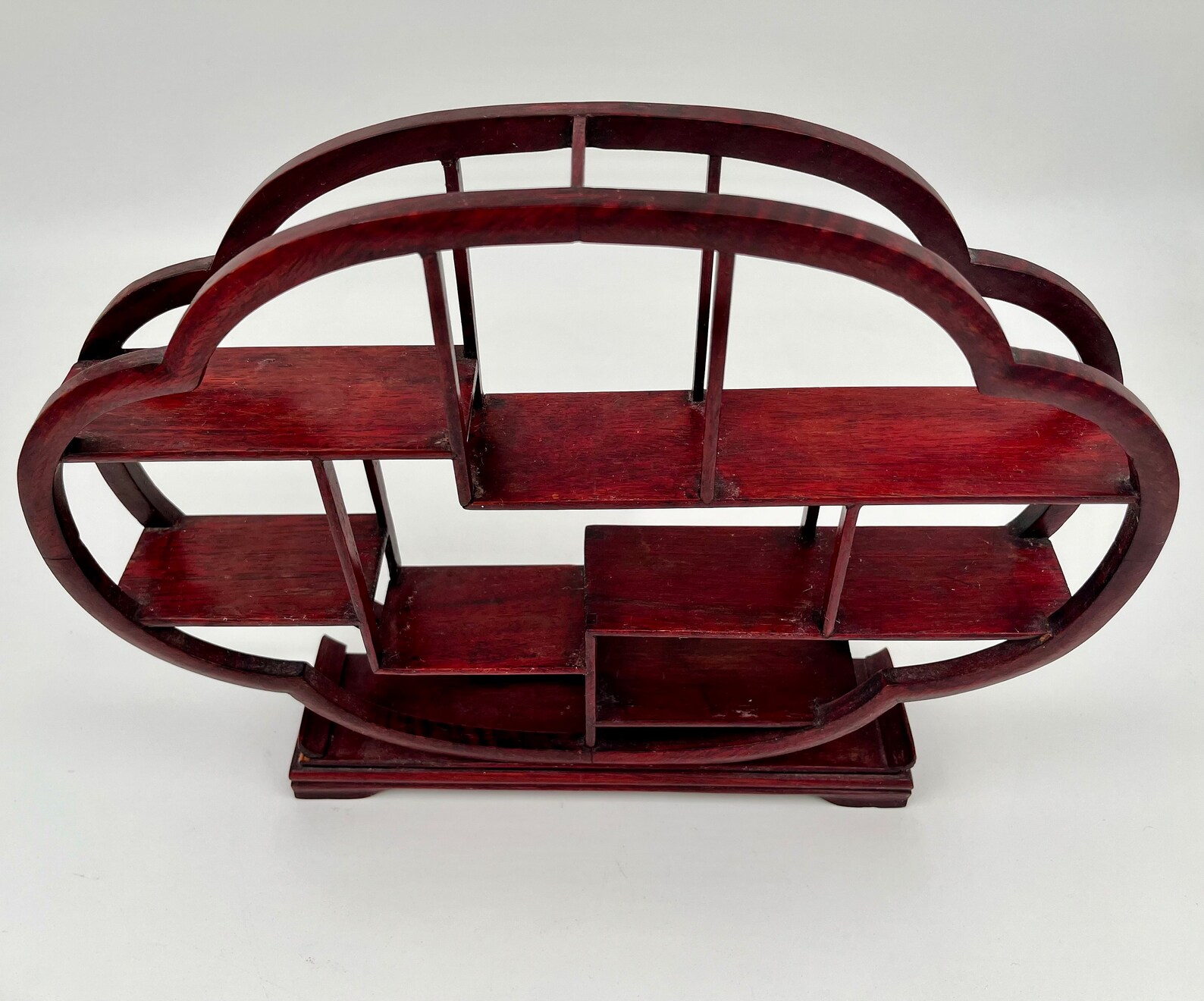 Vintage Chinoiserie Wood Tabletop Display Shelf Stand Etagere Miniature ...