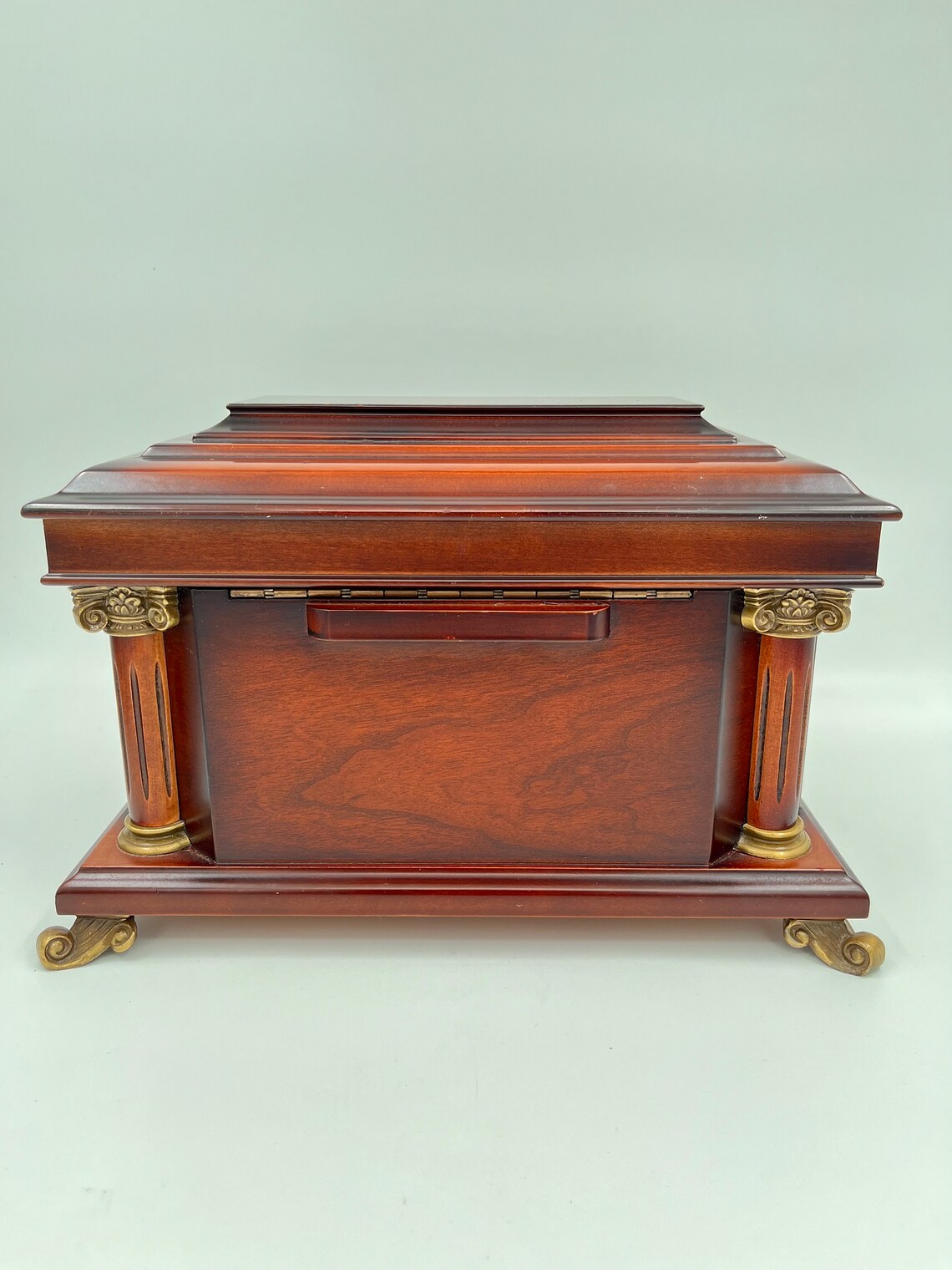 Vintage Bombay Company Neoclassical Empire Style Mahogany Storage Box ...