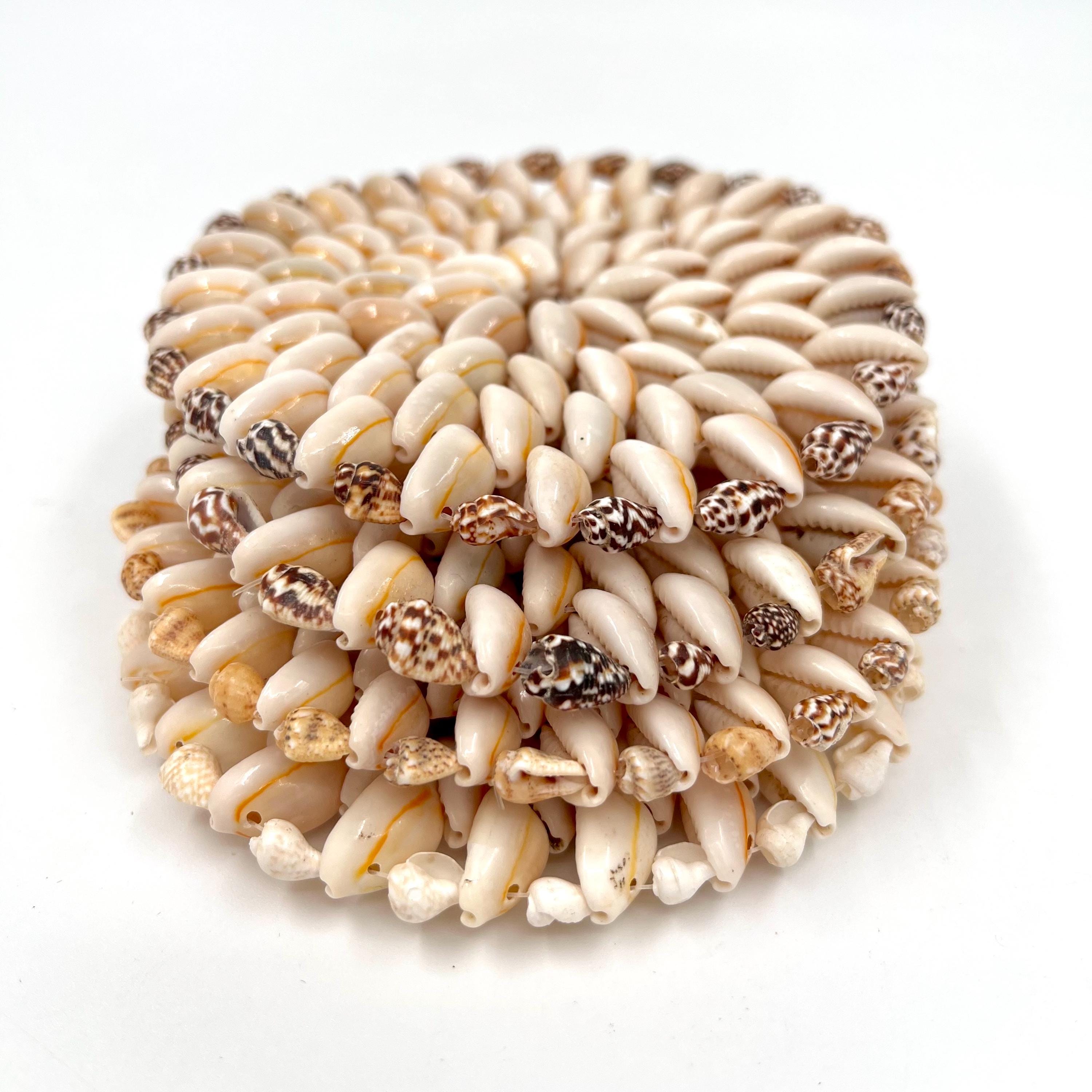 Vintage Set of 4 Cowrie Shell Coasters Sea Shell Coasters Coastal Decor ...