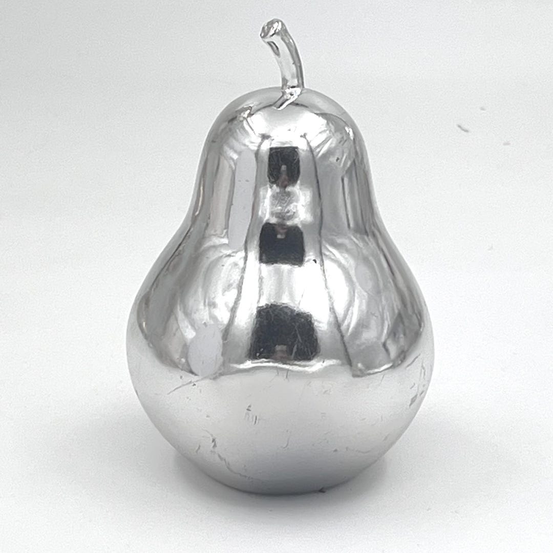 Vintage Silver Metal Pear Paperweight, Bookcase Decor, Figurine - Etsy