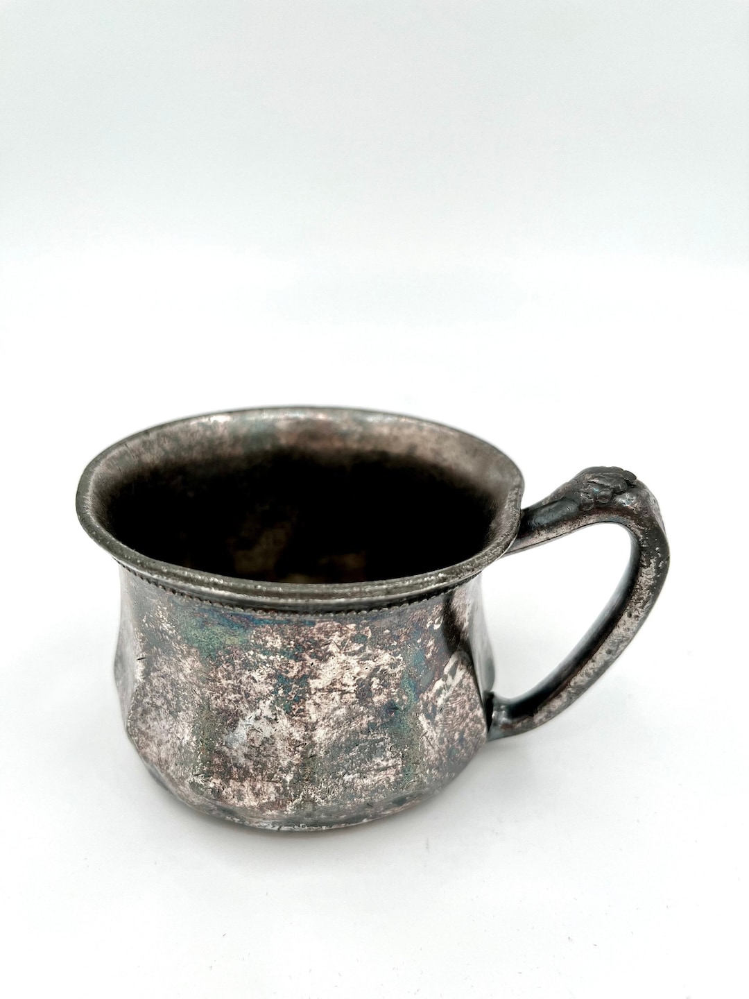 Vintage Reed & Barton Silver Plate Baby Cup No. 2035 Heavy Patina Gilt ...