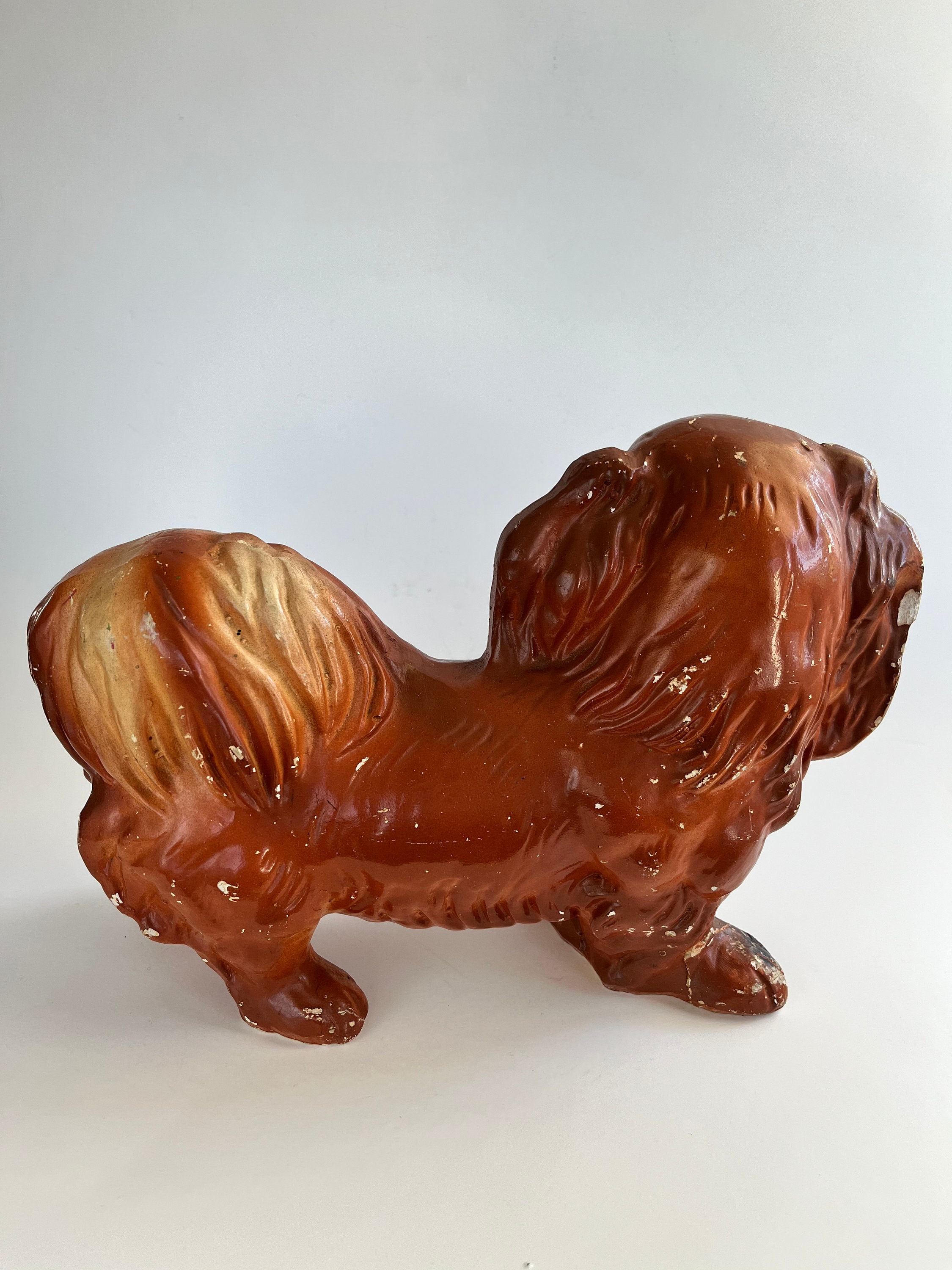 1940s Chalkware Pekingese Dog Figurine - Etsy