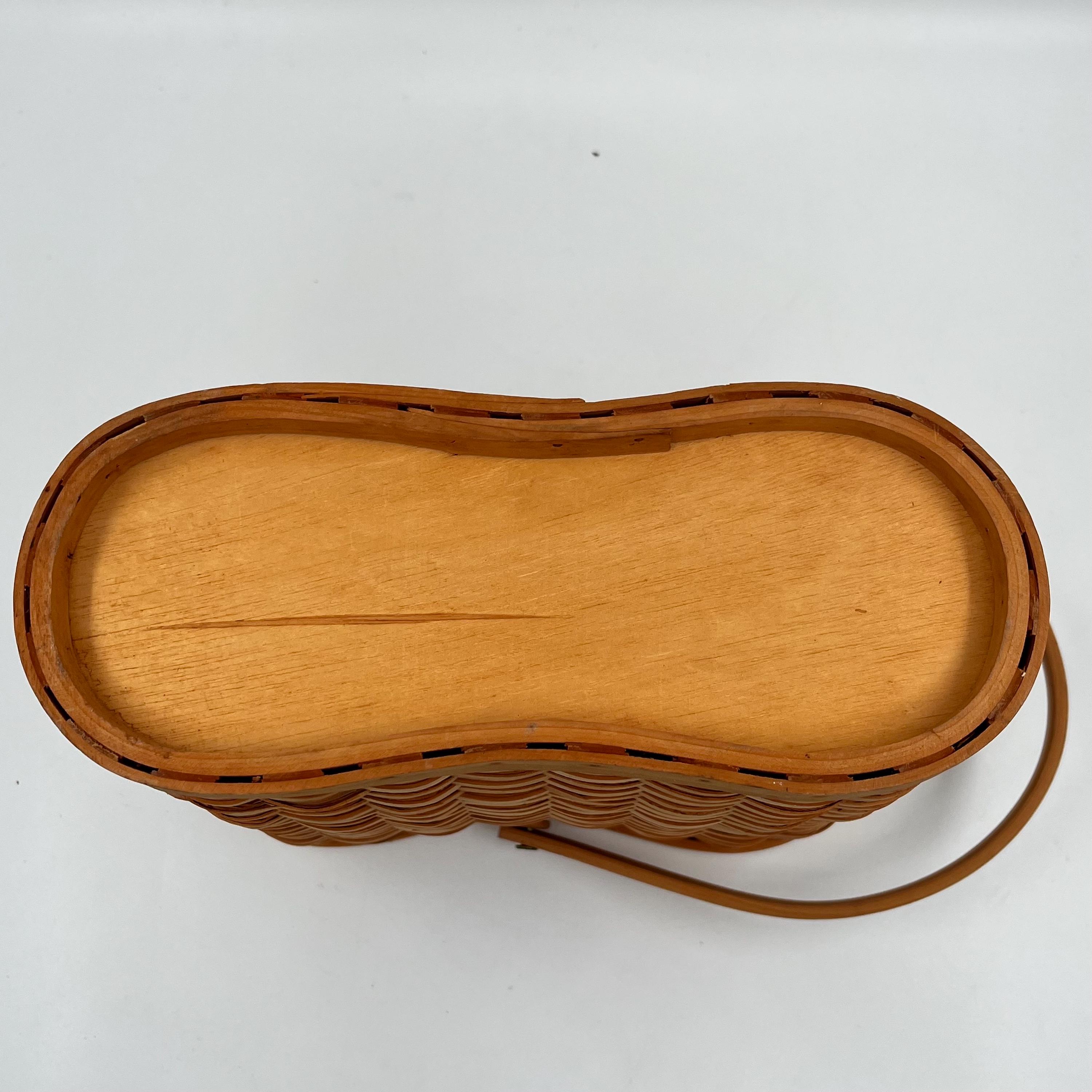 Vintage Splint Wood Wicker Double Wine Bottle Basket Holder - Etsy