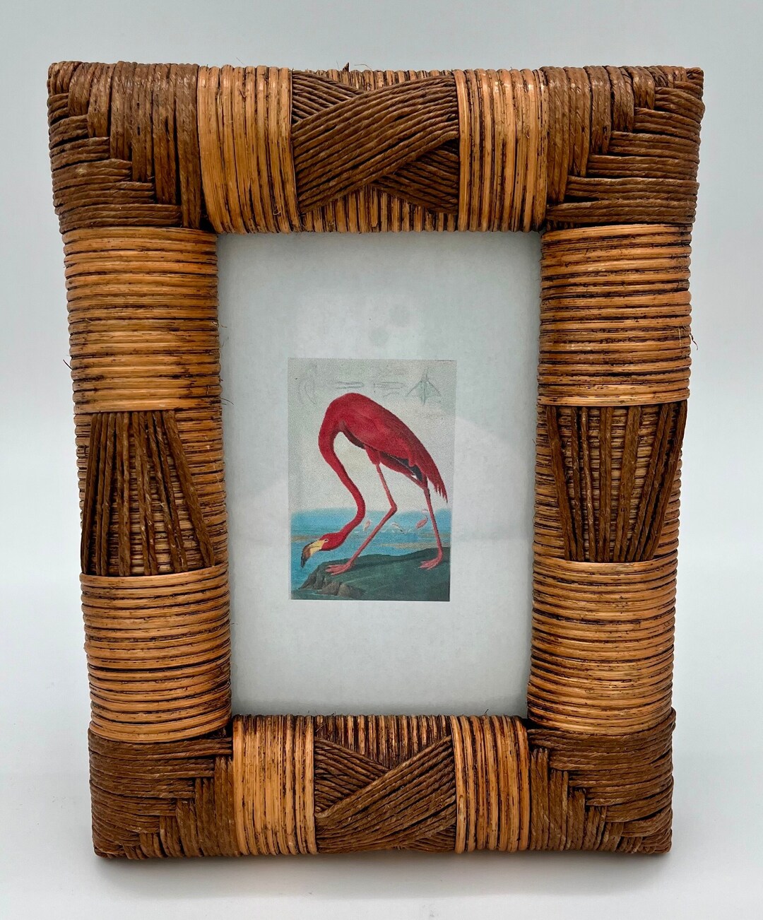Vintage Woven Rattan and Jute Picture Frame - Etsy