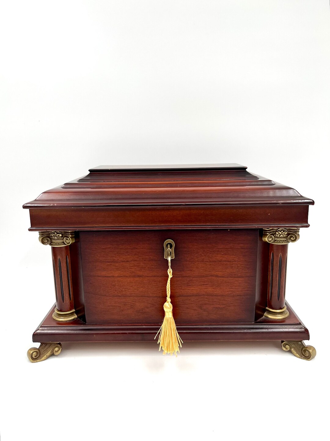 Vintage Bombay Company Neoclassical Empire Style Mahogany Storage Box ...