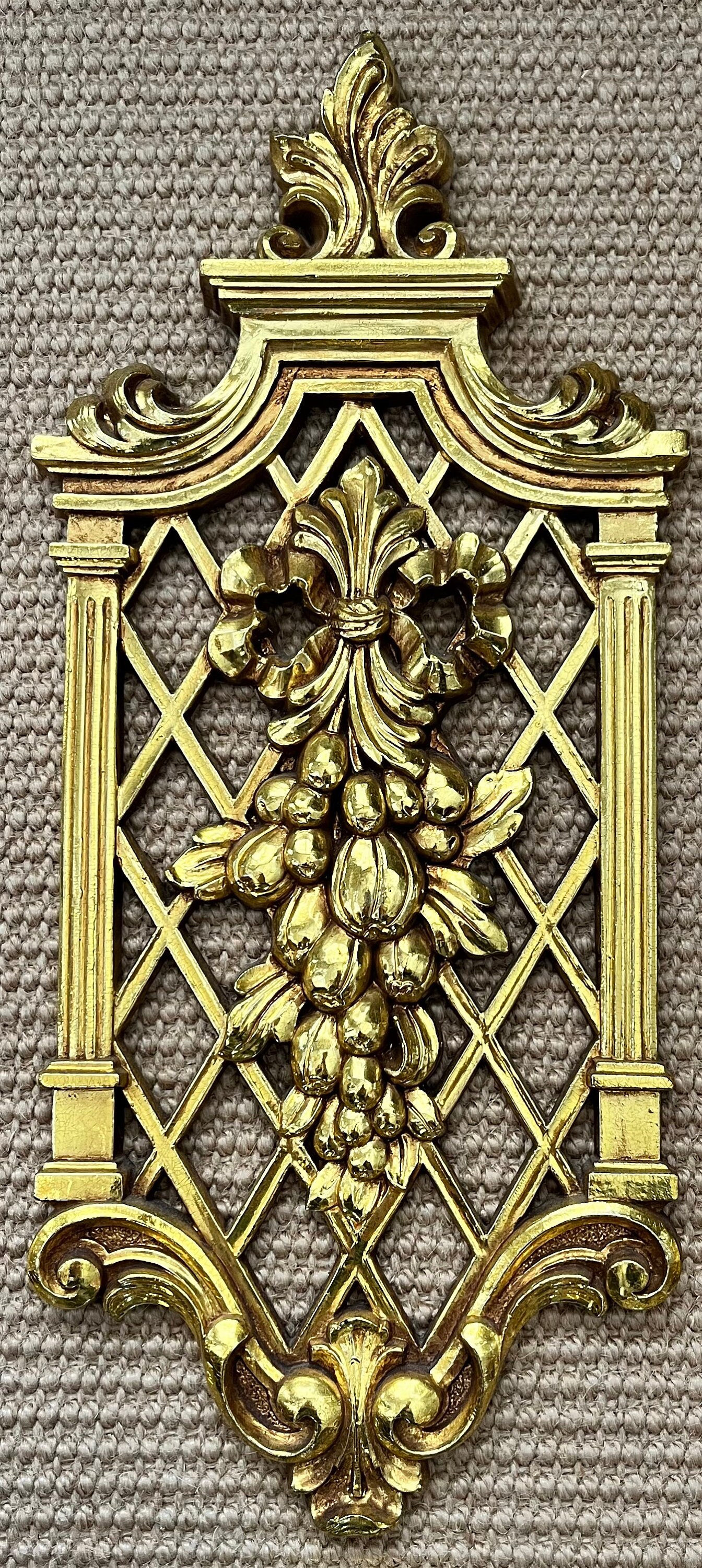Vintage Syroco Homco Dart 1970s Gold Trellis Four Seasons Wall Decor ...