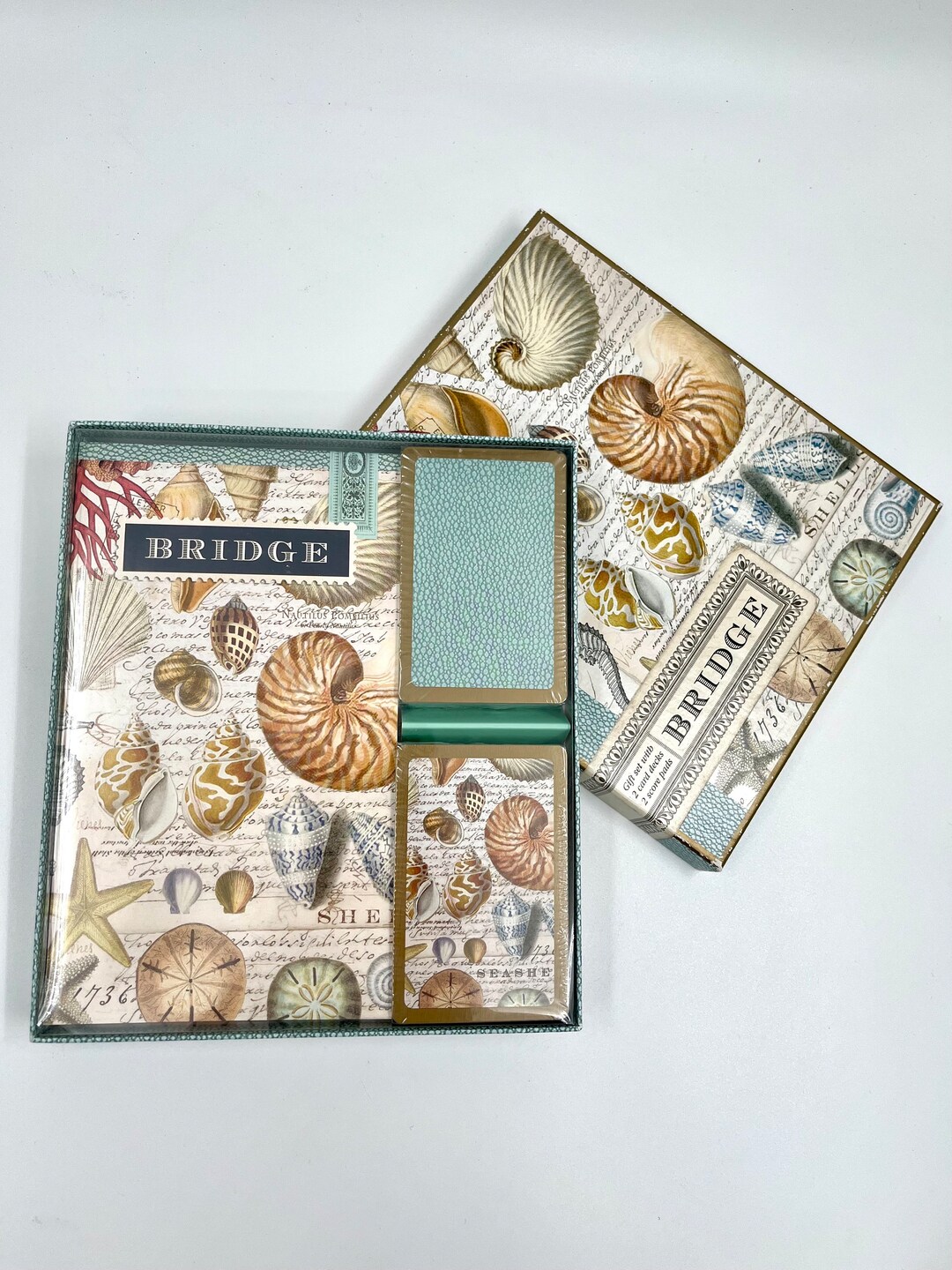 Vintage Seashells Bridge Card Gift Set by Michel Design Works - Etsy