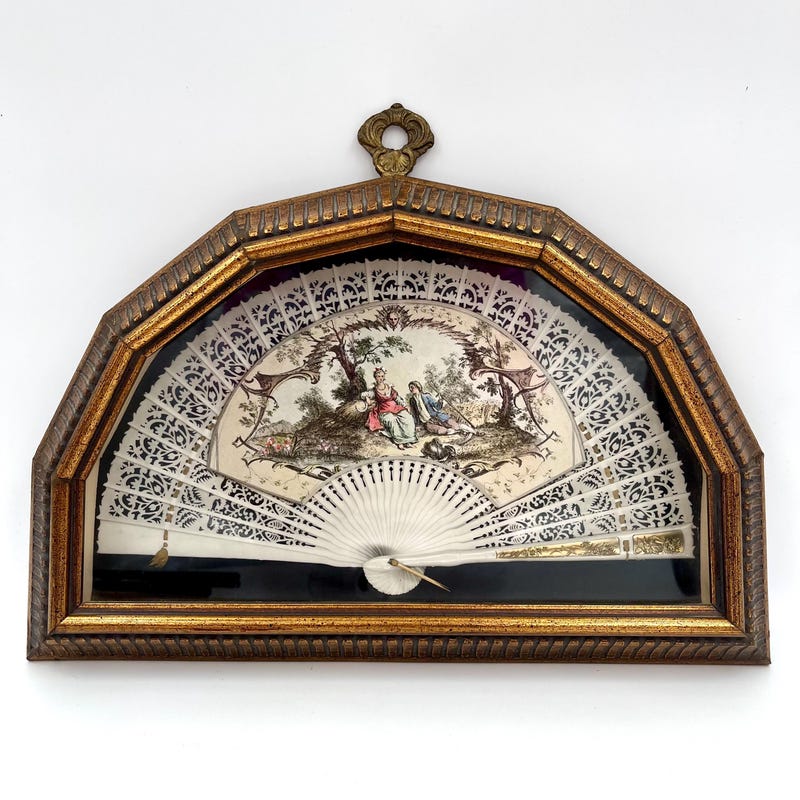 French Antique Framed Fan - Etsy