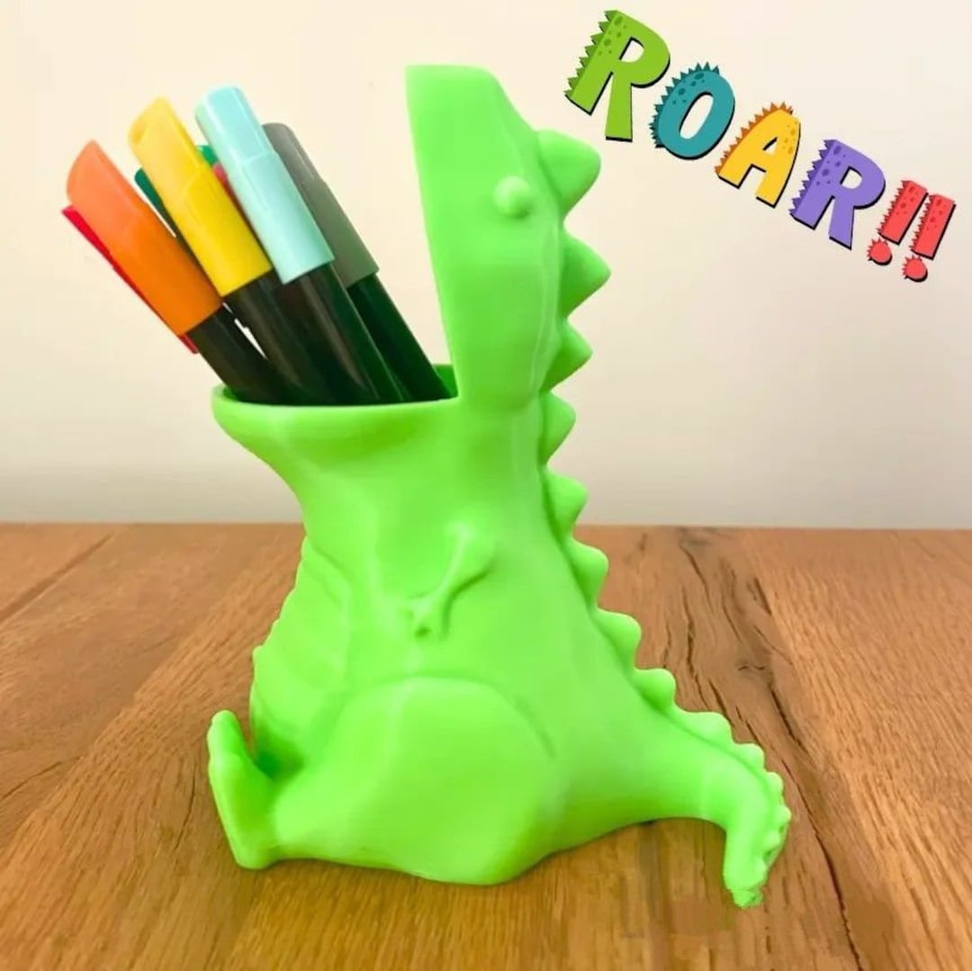Adorable Chubby T-rex Dino Pencil Holder Handcrafted Desk Organizer - Etsy