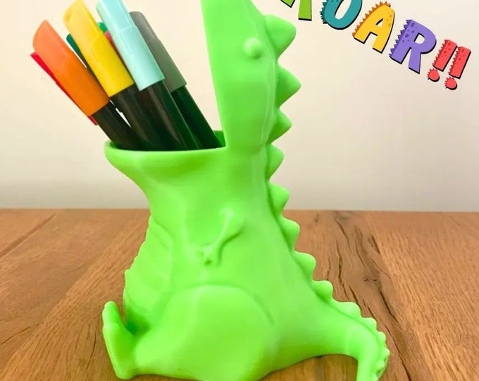 Adorable Chubby T-rex Dino Pencil Holder Handcrafted Desk Organizer - Etsy