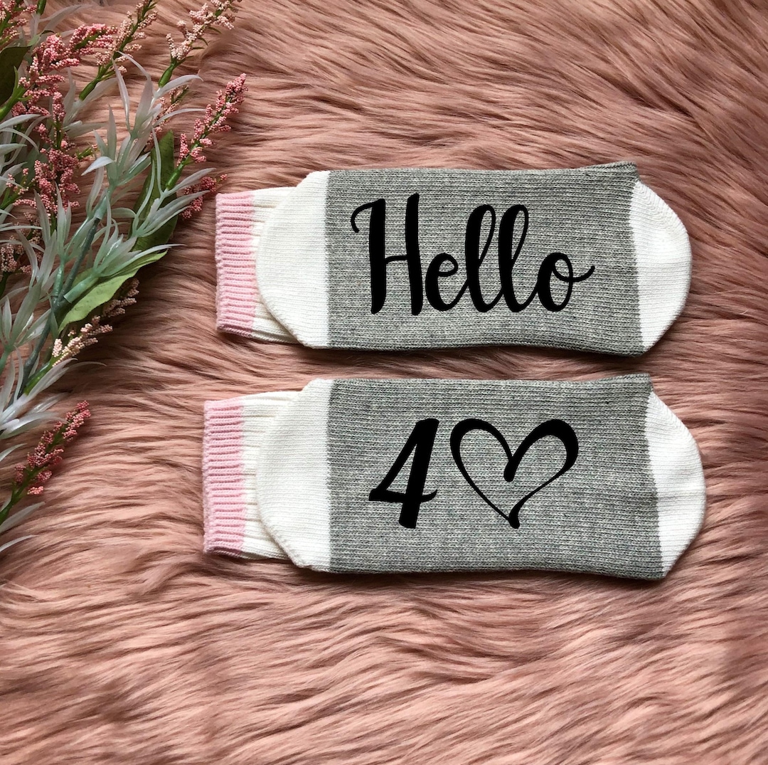 Hello 40 Socks -40th Birthday Gift-birthday Socks-forty Af-this is ...