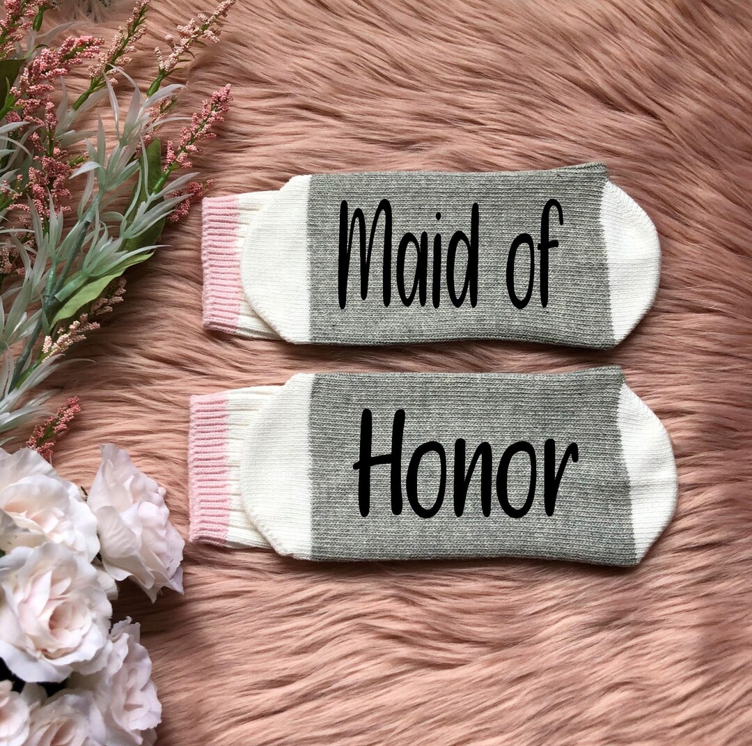 Maid of Honor Socks-bride Socks-bride Gifts-engagement Gift-bridal ...