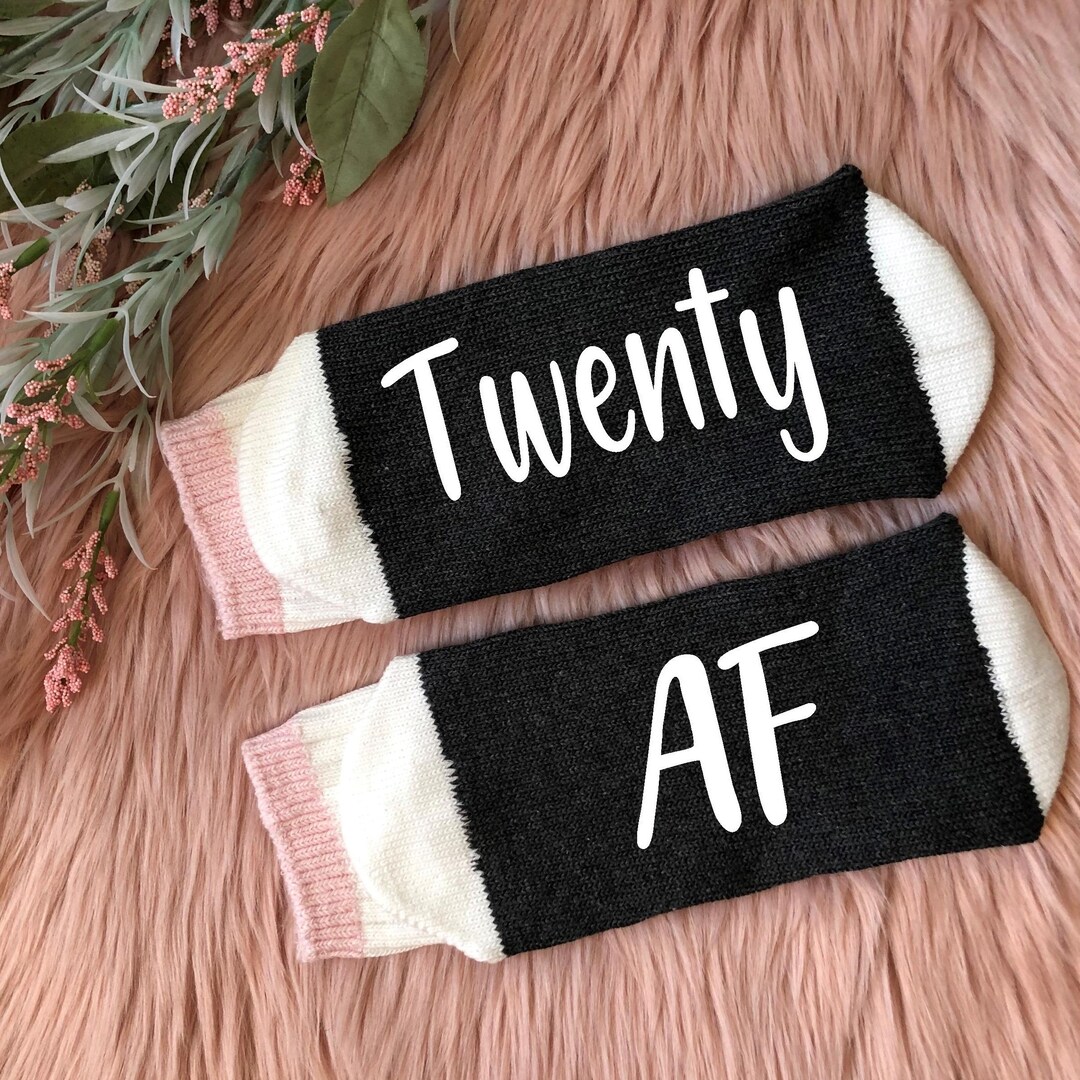 Twenty AF Socks-this is 20-hello 20-20th Birthday Gift-birthday Socks ...