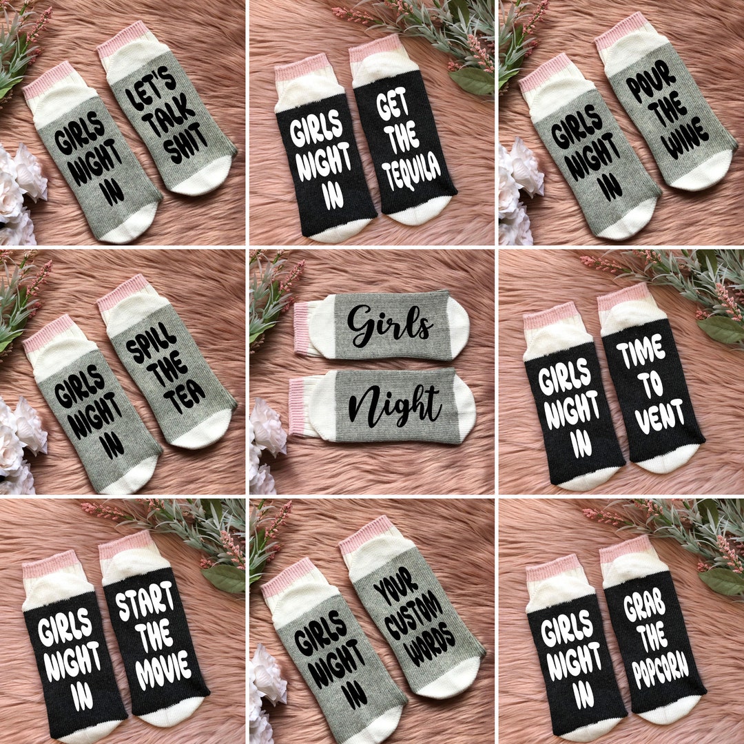 Girls Night in Socks - Matching Best Friend Gift- Ladies Night Socks ...