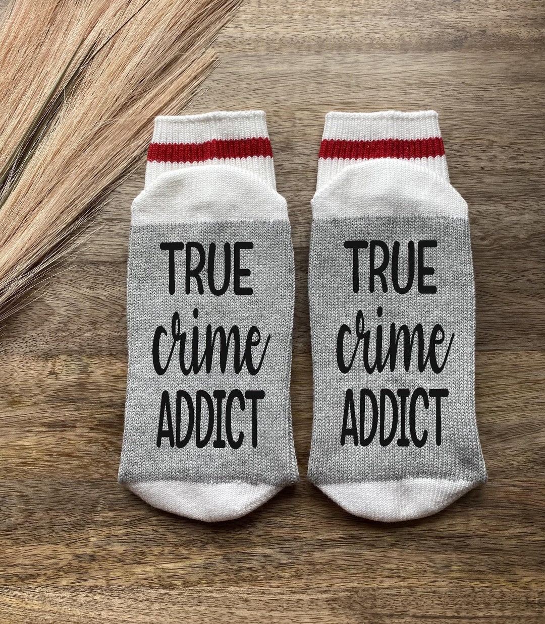 True Crime Addict Socks - True Crime Gift - I Like Murder Shows - True ...