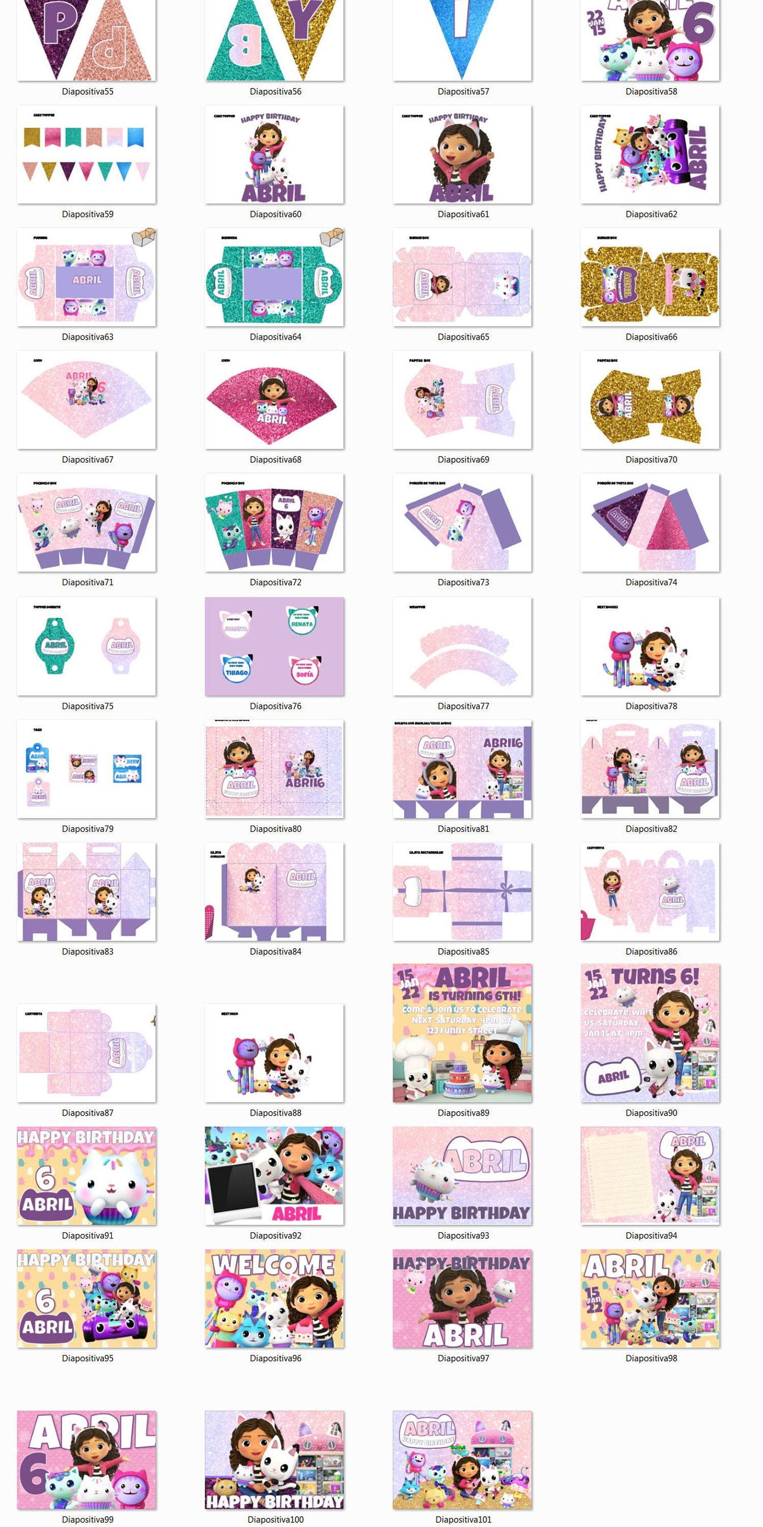 Gabby DollHouse Printable KIT / Kit editable imprimible / HD - Etsy España