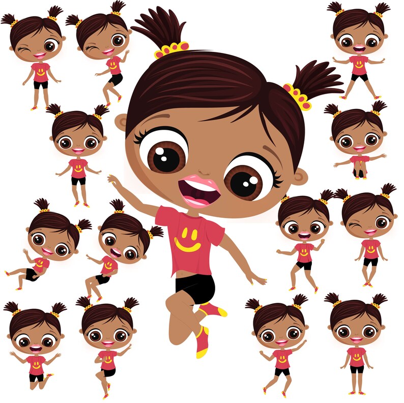 Jumping Girls Clipart Jump Girl Trampoline Bouncer Funny Girl - Etsy